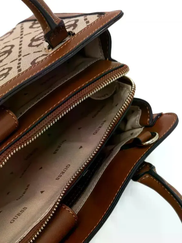 Guess Monogram-print Logo-plaque Shoulder Bag