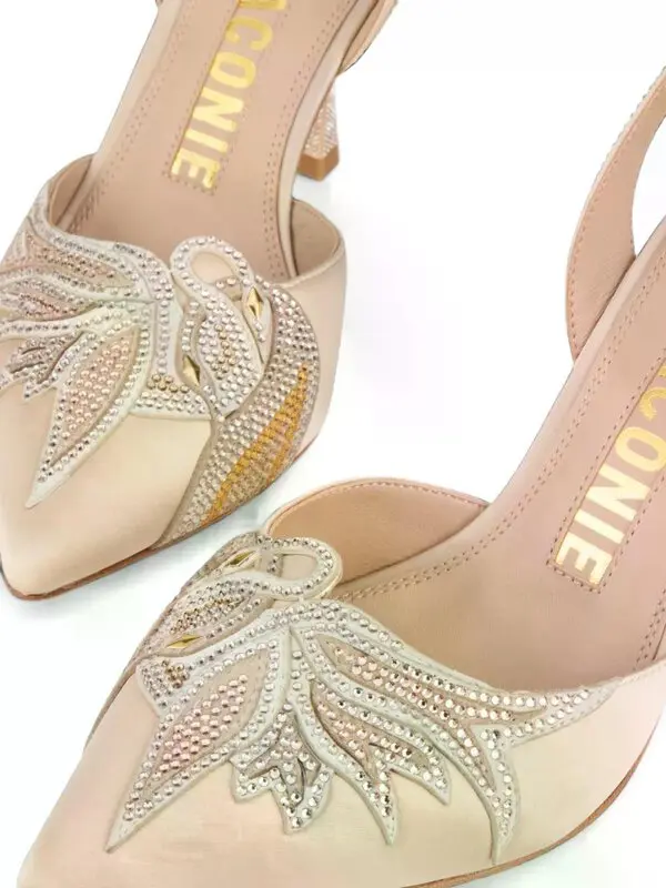 KAT MACONIE Karina Crystal-embellished Slingback Pumps