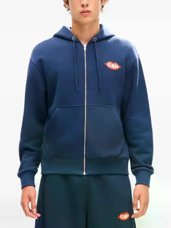 Kenzo Loves Embroidered Zip-up Hoodie