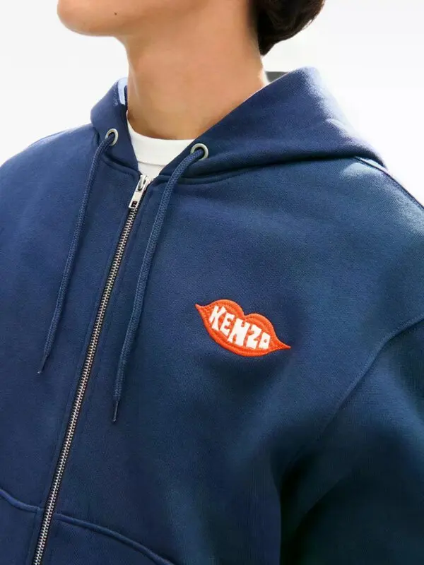Kenzo Loves Embroidered Zip-up Hoodie