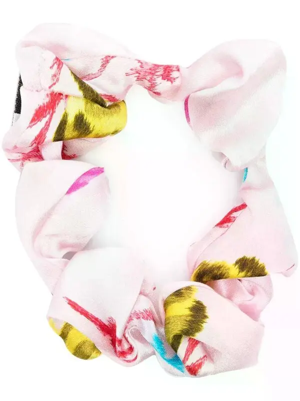 GANNI Graphic-print Silk Scrunchie