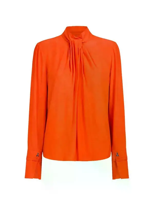 Patrizia Pepe Pleated High-neck Blouse - Orange