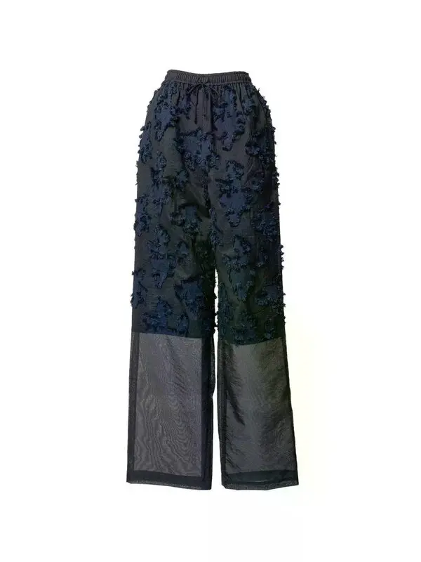 MULLER OF YOSHIOKUBO Fragment Jacquard Textured Trousers - Blue