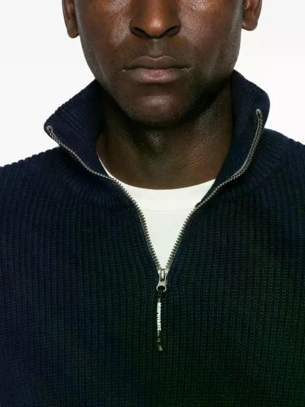 MURPHY&NYE Ribbed-knit Quarter-zip Sweater