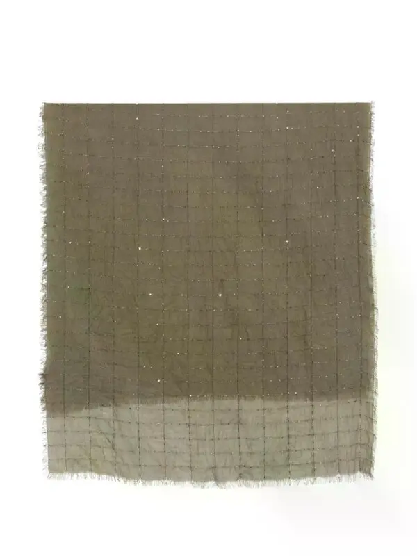 PENNYBLACK Sequin Grid Scarf - Green