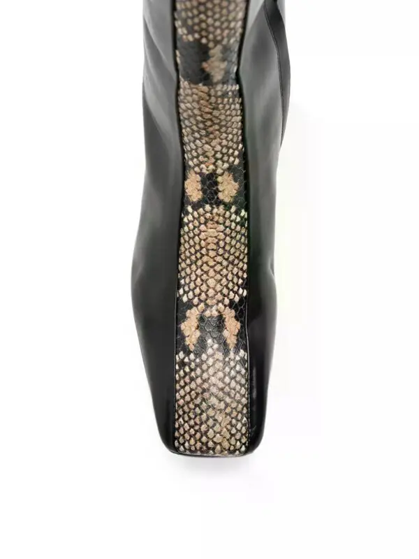 AeydĒ Snakeskin-effect Panelled Boots