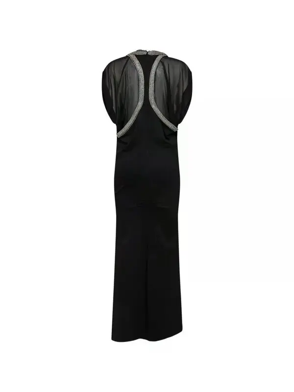 Attico Rhinestone-embellished Layered-effect Maxi Dress