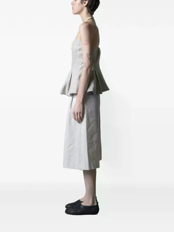 MULLER OF YOSHIOKUBO Linen Strapless Top