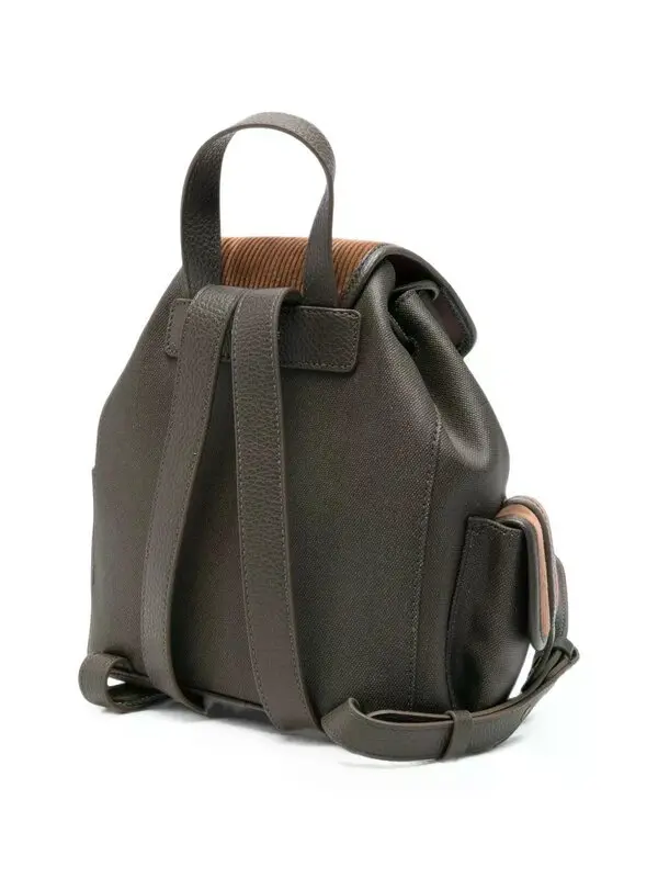 COCCINELLE Corduroy-panel Leather-trim Backpack
