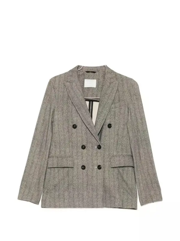 CIRCOLO 1901 Herringbone-pattern Double-breasted Jacket