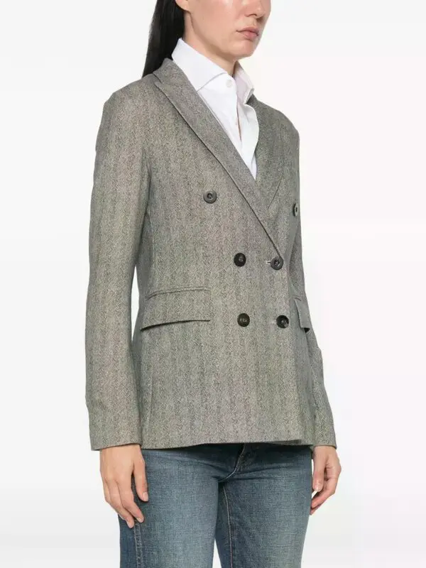 CIRCOLO 1901 Herringbone-pattern Double-breasted Jacket