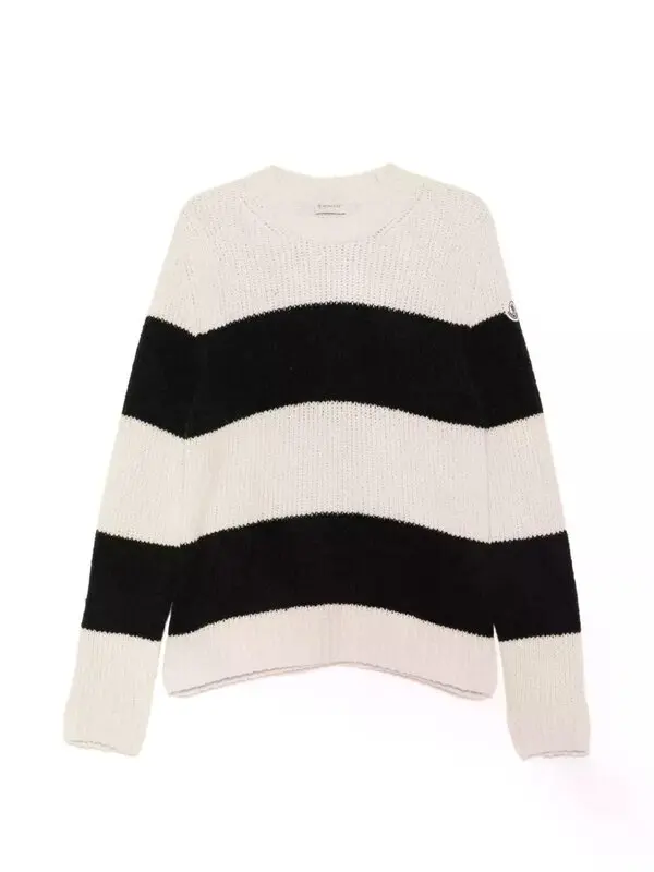 Moncler Bouclé-knit Striped Sweater - Neutrals