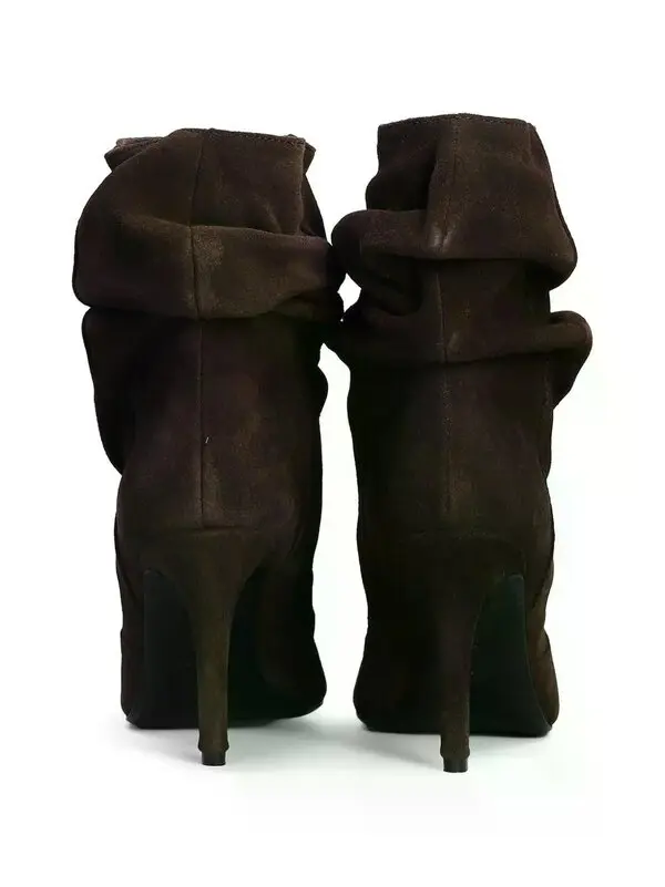 VIA ROMA 15 Draped Pointed-toe Ankle Boots - Brown