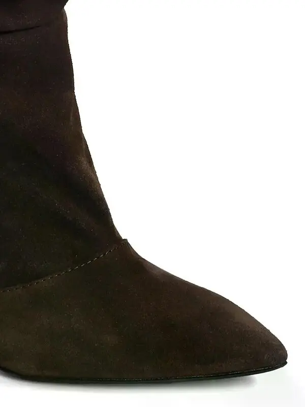 VIA ROMA 15 Draped Pointed-toe Ankle Boots - Brown