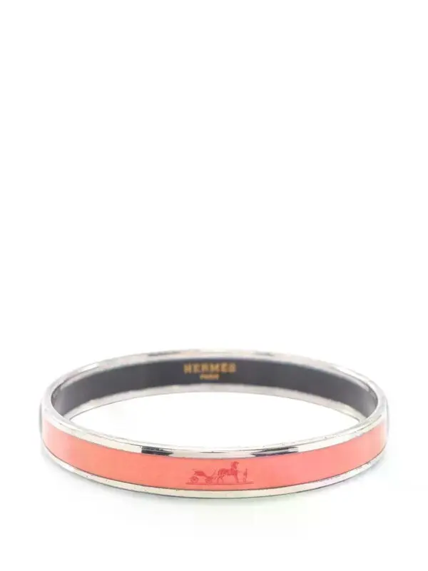Hermès Cloisonné Bangle Bracelet - Silver