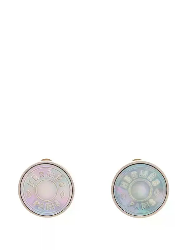 Hermès Sellier Round Earrings - Silver