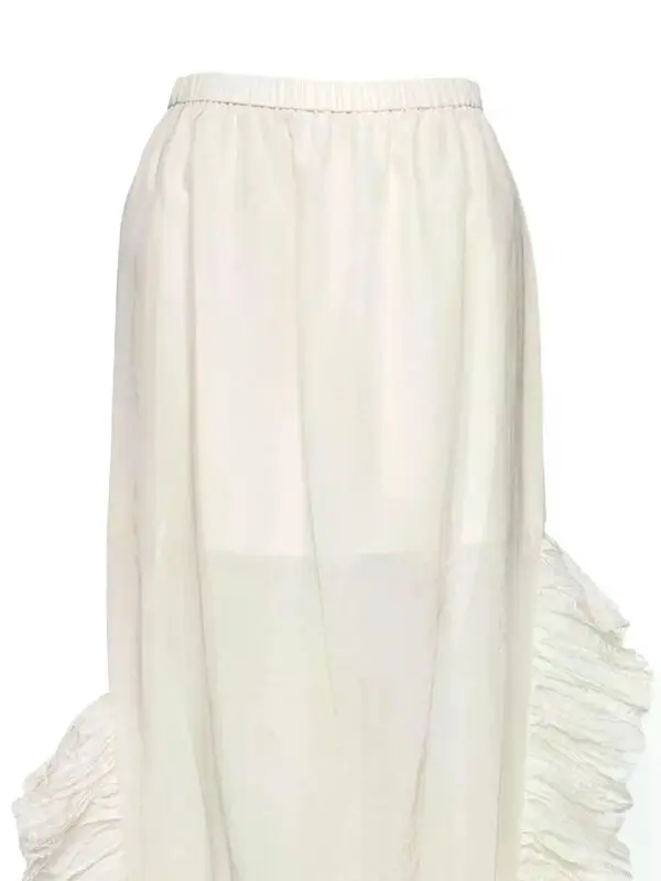 MULLER OF YOSHIOKUBO Ruffled Sheer-finish Midi Skirt - Neutrals