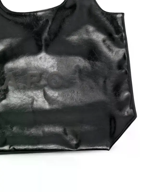 A.p.c. Logo-print Patent-finish Tote Bag