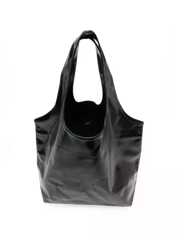 A.p.c. Logo-print Patent-finish Tote Bag