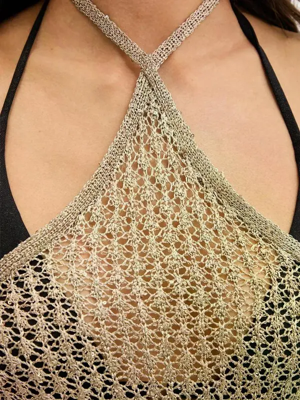 Guess Crocheted Lurex Mini Dress