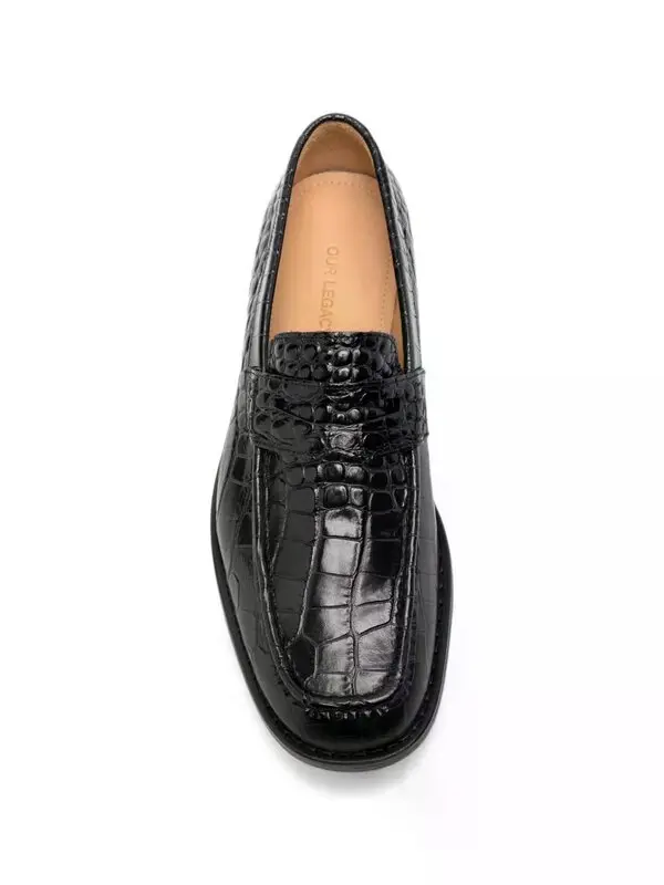 Our Legacy Croc-effect Leather Loafers