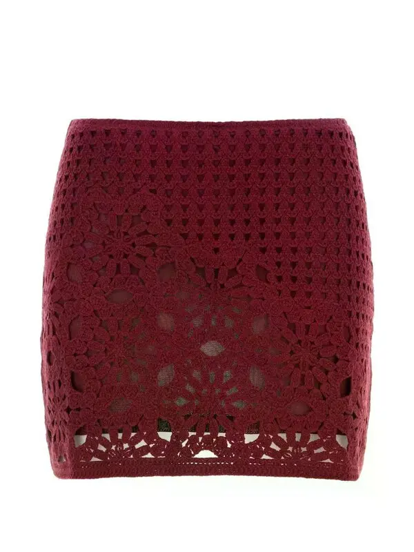 FRAME Postcard Crochet-knit Mini Skirt