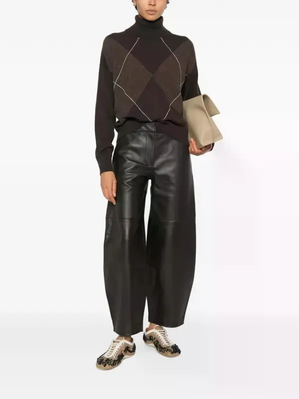 Peserico Argyle Roll-neck Sweater