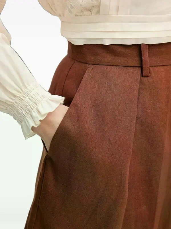 SILVIAN HEACH Posane Pleated High-waisted Shorts