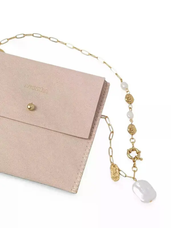 SESSUN Choya Pearl-embellished Hammered-effect Necklace