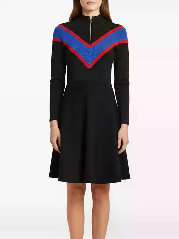 Sandro Zip-up Flared Midi Dress