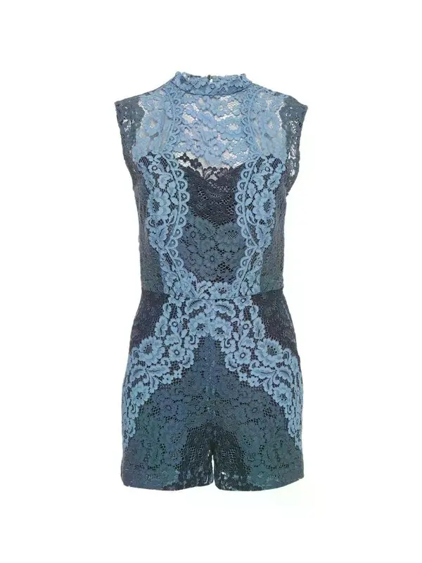 Sandro Palace Backless Lace Playsuit - Blue