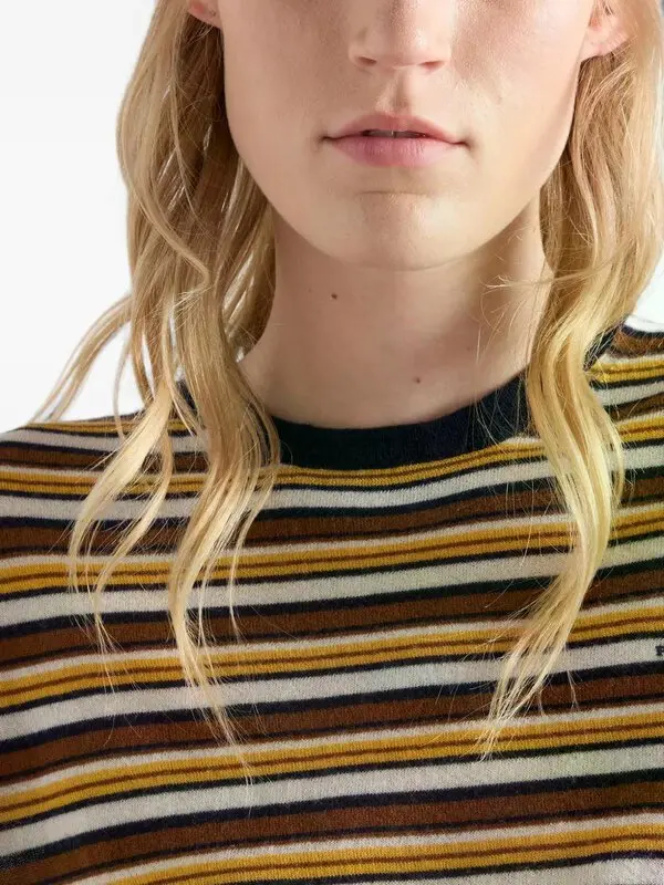 Prada Short-sleeved Striped Cashmere Sweater
