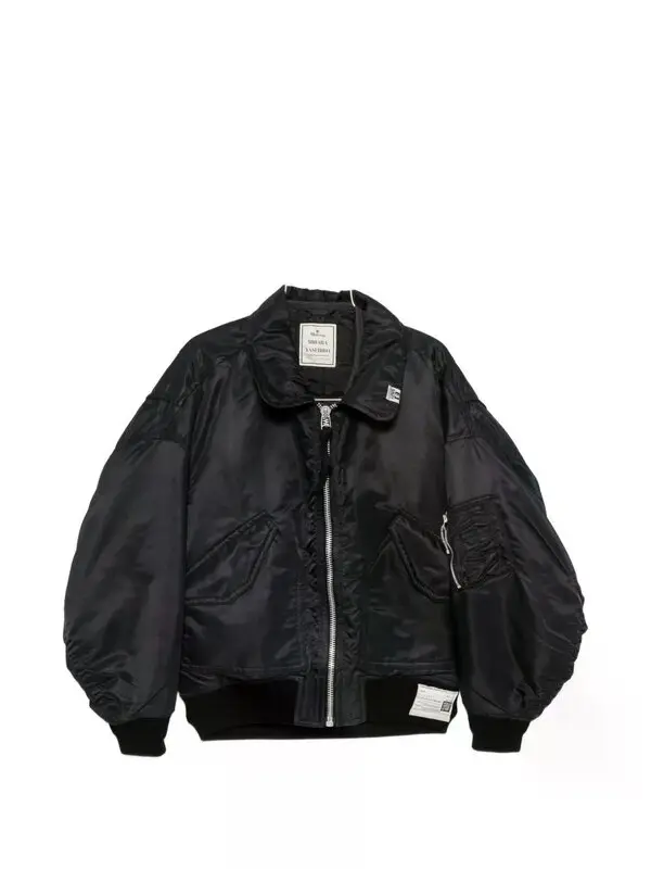 Mihara Yasuhiro Ruched Zip-up Bomber Jacket
