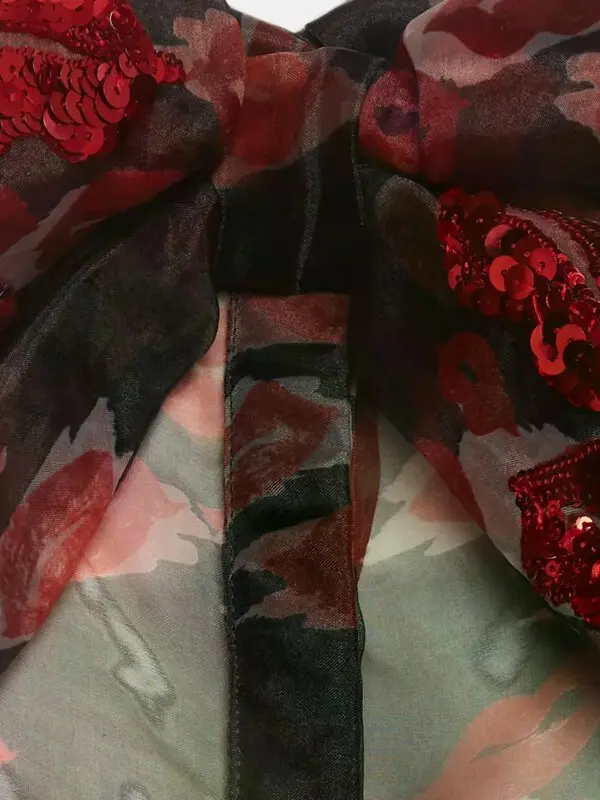 Elisabetta Franchi Bow-detail Lip-print Blouse