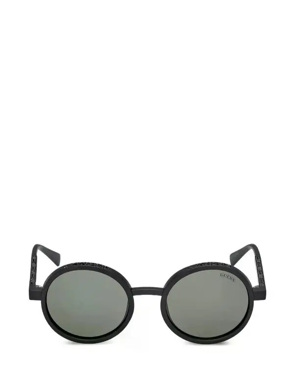 Guess Matte-finish Round-frame Sunglasses - Black