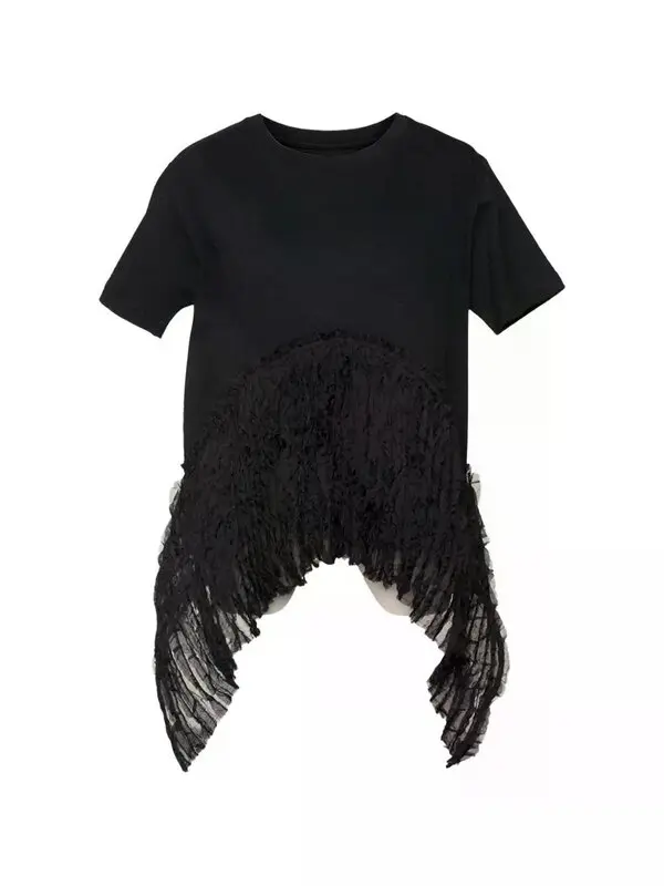 MULLER OF YOSHIOKUBO Ruffled Asymmetric T-shirt - Black