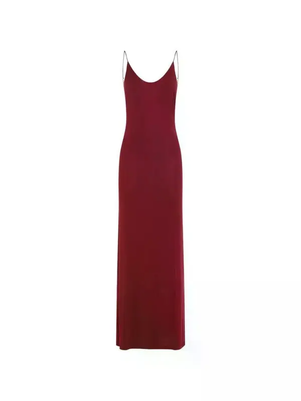 Saint Laurent Cassandre-chain Backless Dress In Knit