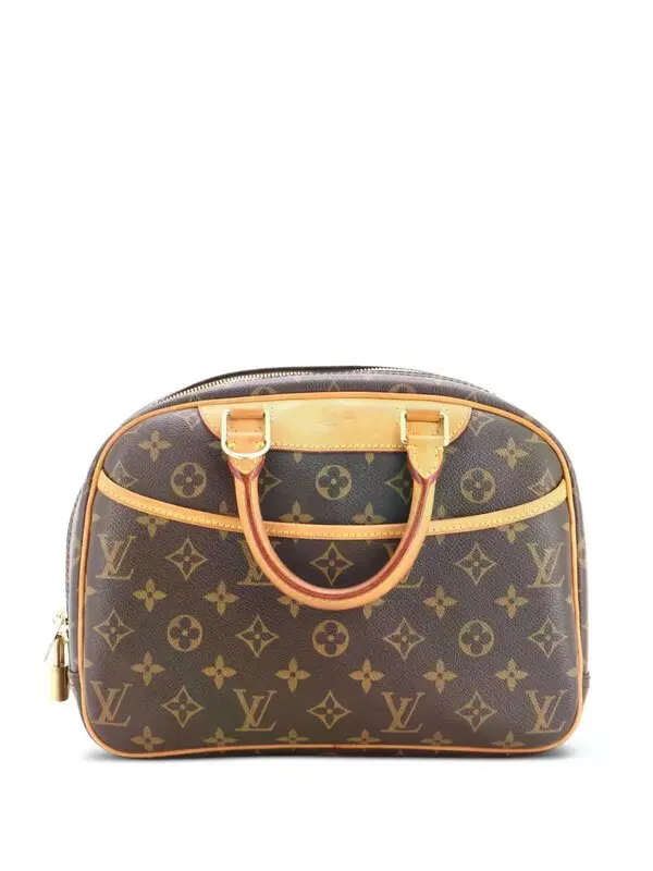 LOUIS VUITTON Monogram Canvas Trouville Satchel Handbag - Brown