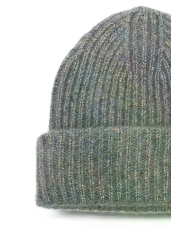 Soft Goat Marled Ribbed-knit Beanie Hat