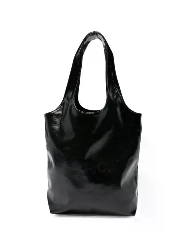 A.p.c. Logo-print Patent-finish Tote Bag