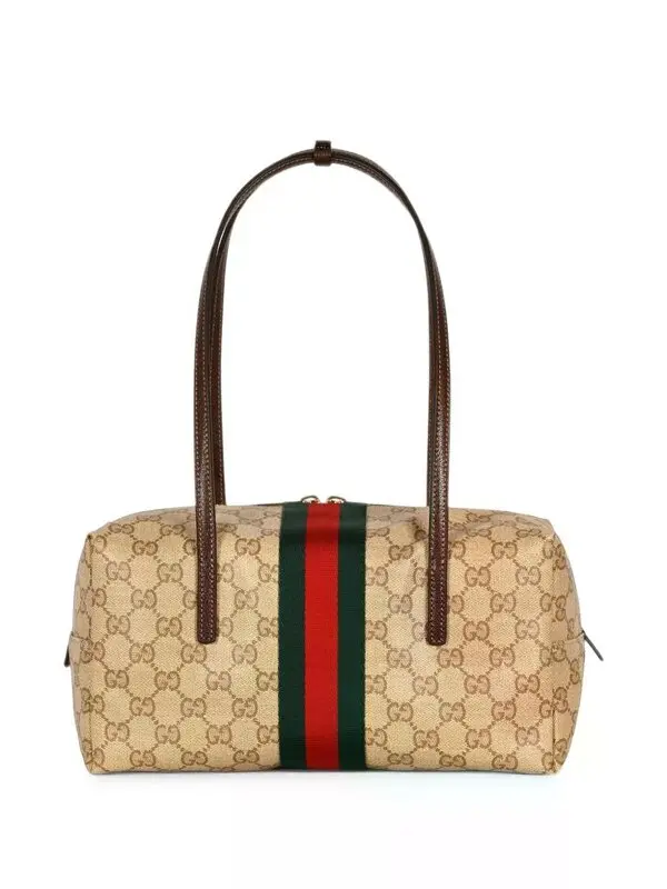 Gucci Gg Supreme Monogrammed Canvas Bag With Web Detail