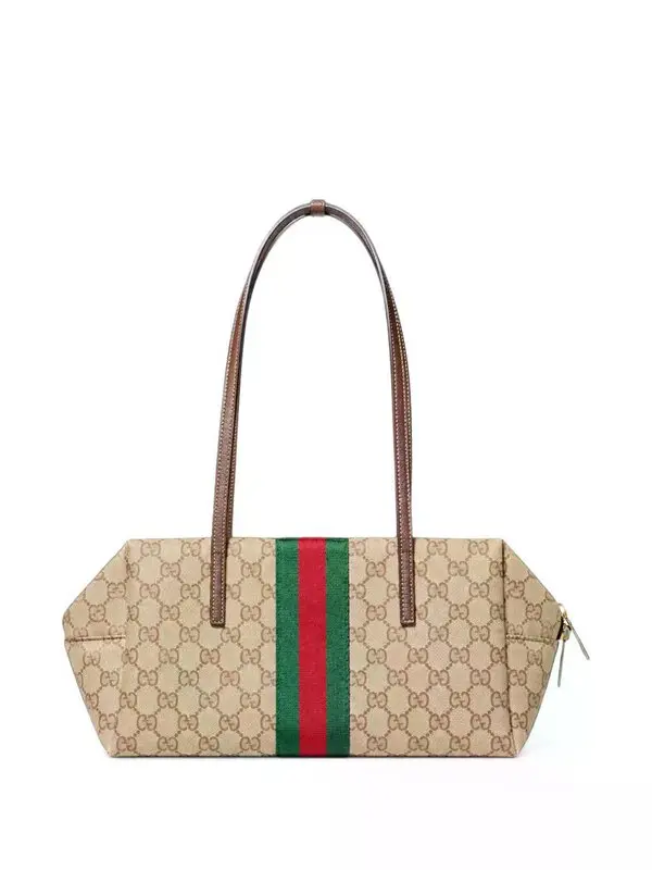 Gucci Gg Supreme Monogrammed Canvas Bag With Web Detail