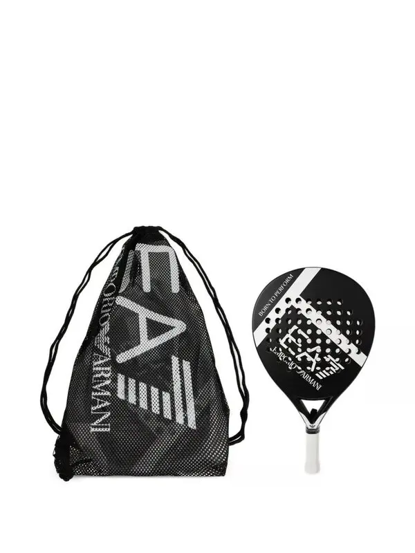 EA7 Logo-print Paddle Racket - Black