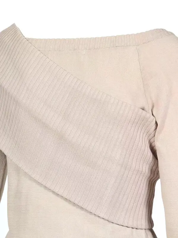 BOHEMSEO One-shoulder Ribbed Sweater