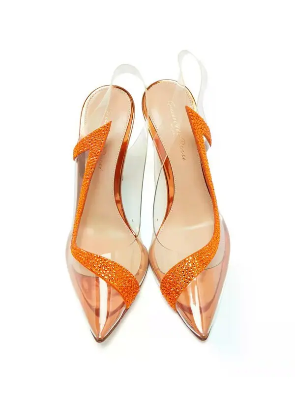 GIANVITO ROSSI Crystal-embellished Pvc And Suede Pumps