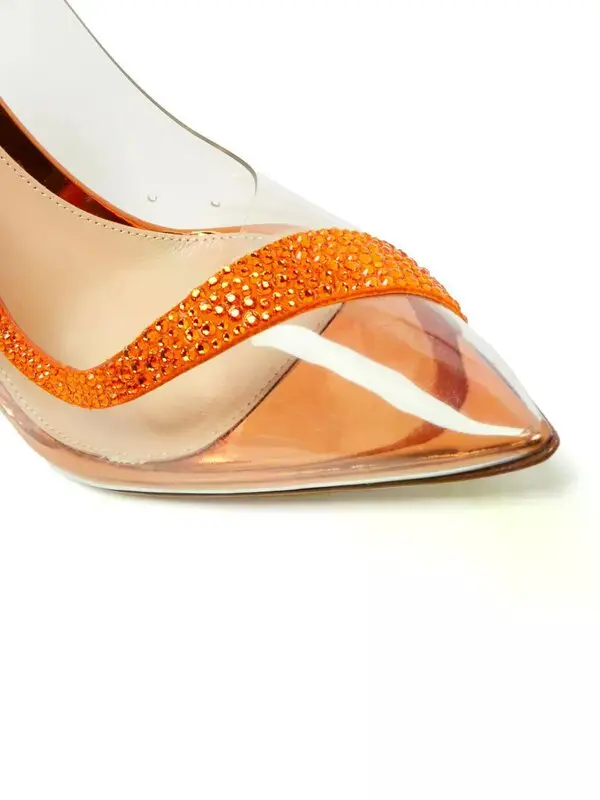 GIANVITO ROSSI Crystal-embellished Pvc And Suede Pumps
