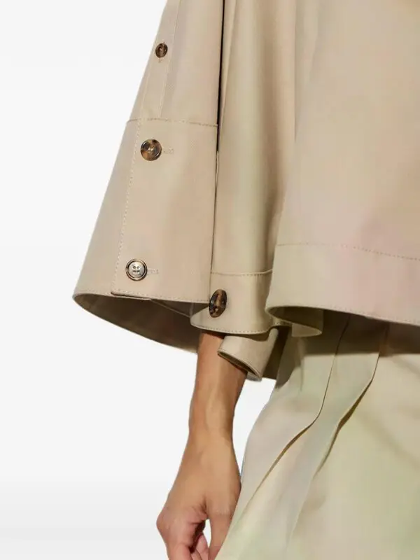 Max Mara Water-repellent Loose-fit Gabardine Cape Stone