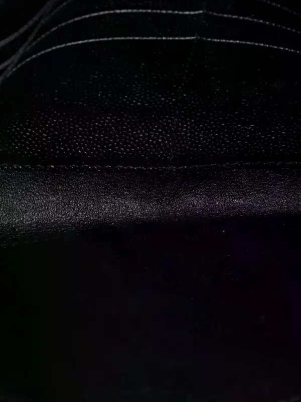 Saint Laurent Classic Monogram Wallet On Chain Matelasse Chevron Leather Medium Crossbody Bag - Black