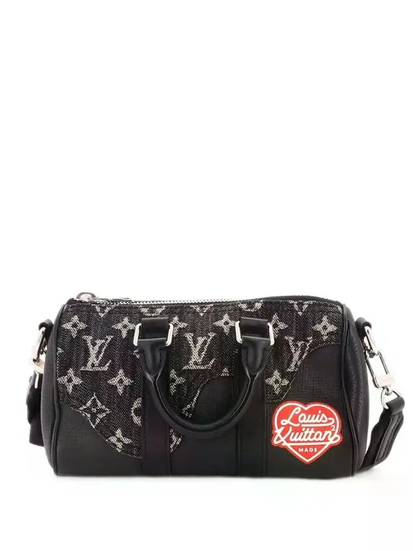 LOUIS VUITTON Nigo Keepall Bandouliere Bag Monogram Denim And Taurillon Leather Xs Shoulder Bag - Black