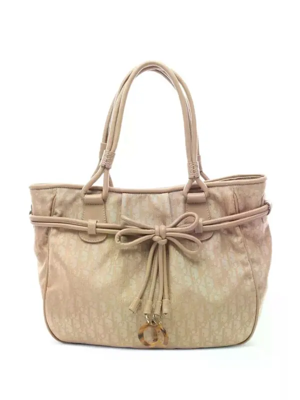 Dior Trotter Bow-detail Tote Bag - Neutrals